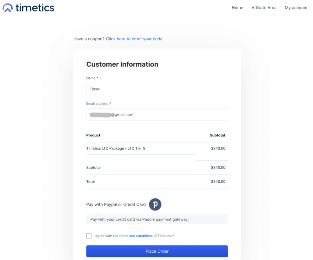Subscription Upgrade – Timetics