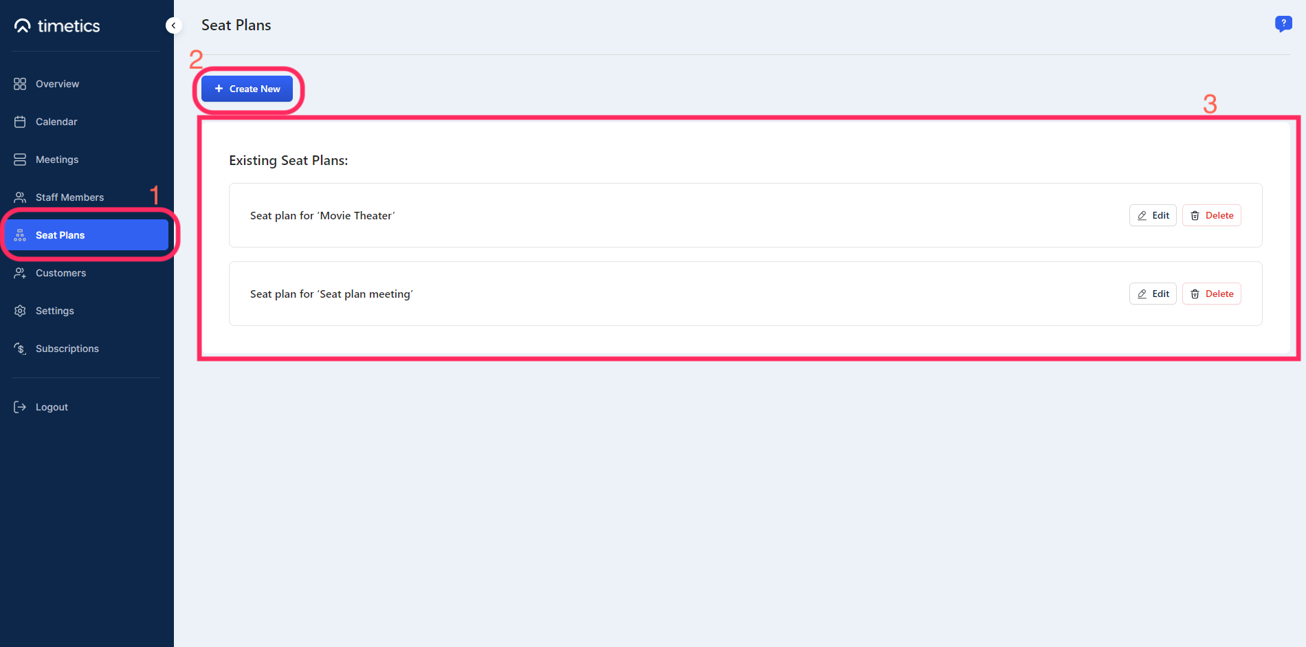 Seat Plan Collection – Timetics