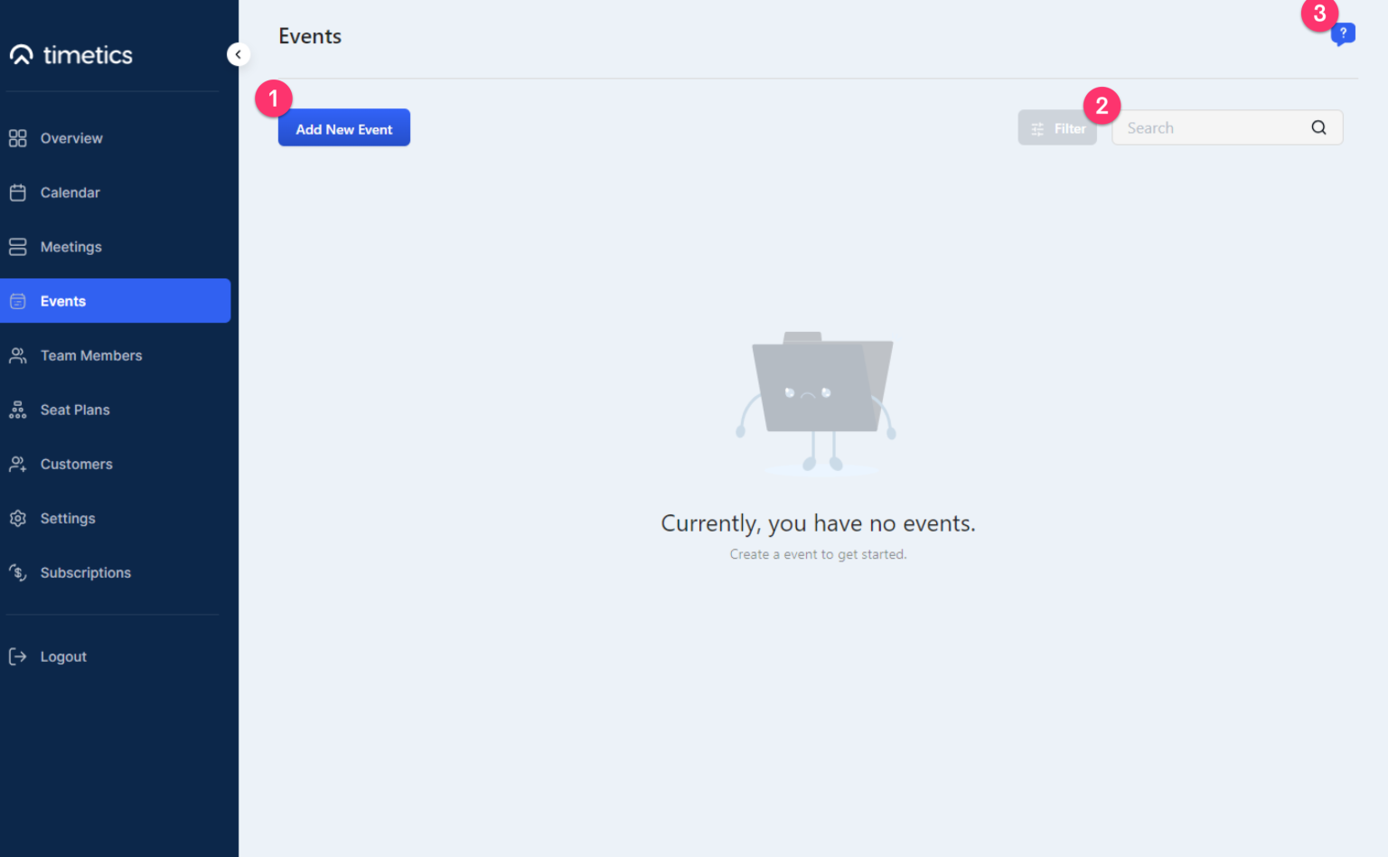 Create Events – Timetics
